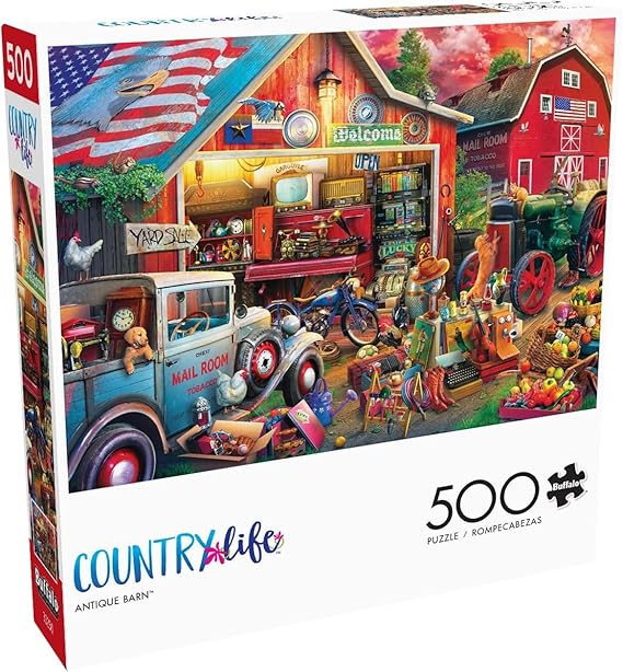 Amazon.com: Buffalo Games - Eduard - Antique Barn - 500 Piece Jigsaw ...