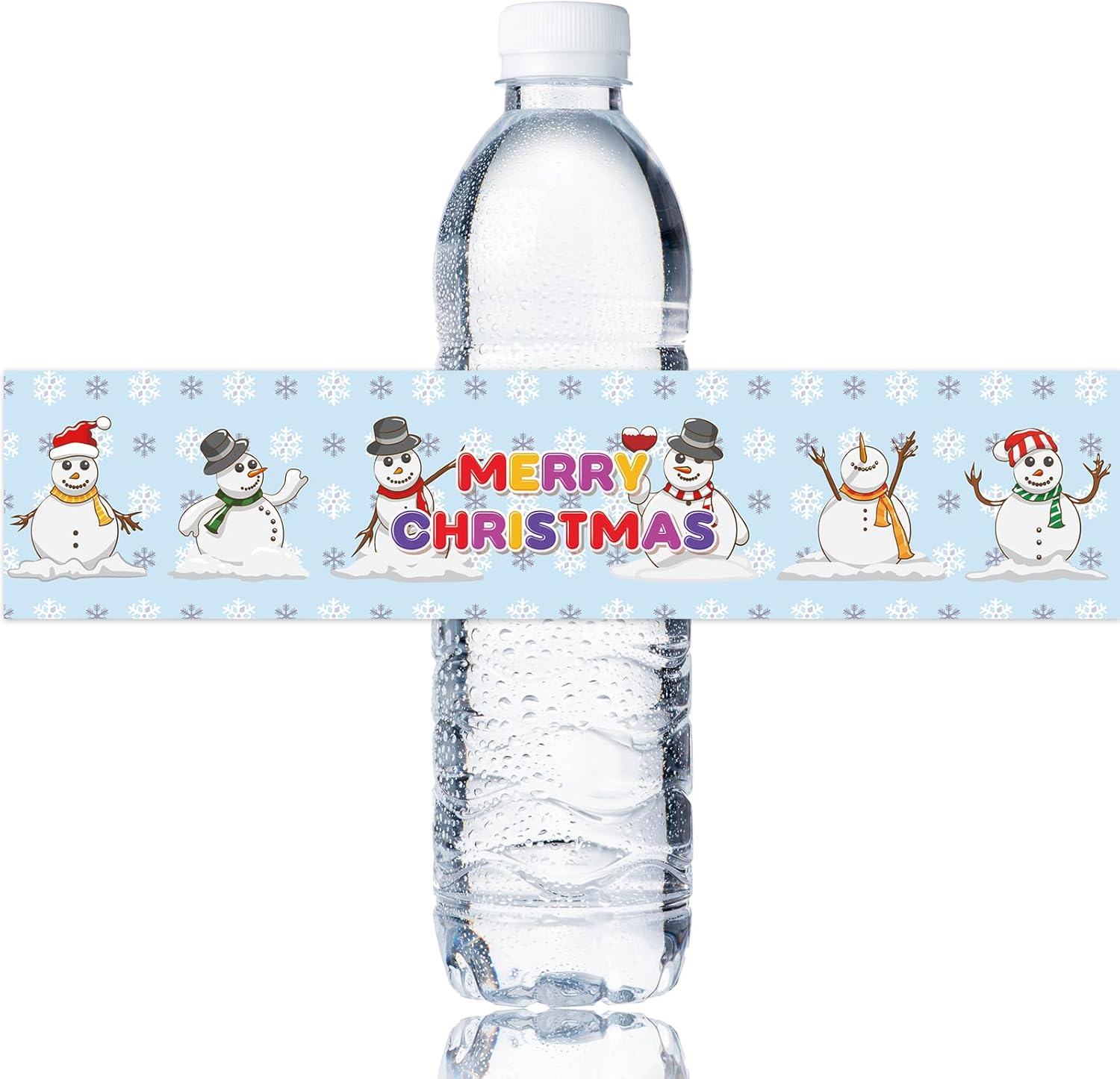 Amazon.com: Merry Christmas Water Bottle Stickers, Hello Winter Snowman ...