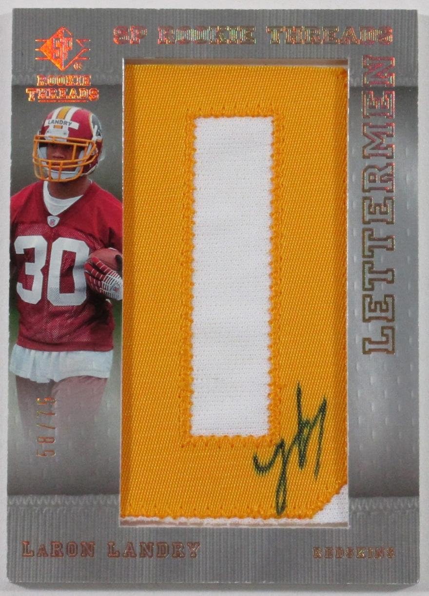 2007 SP Rookie Threads Letterman Gold #138 LaRon Landry Auto on Card ...