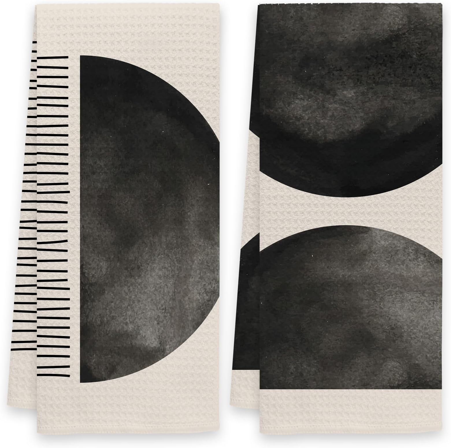 Amazon.com: Voatok Beige and Black Modern Kitchen Towels and Dishcloths ...