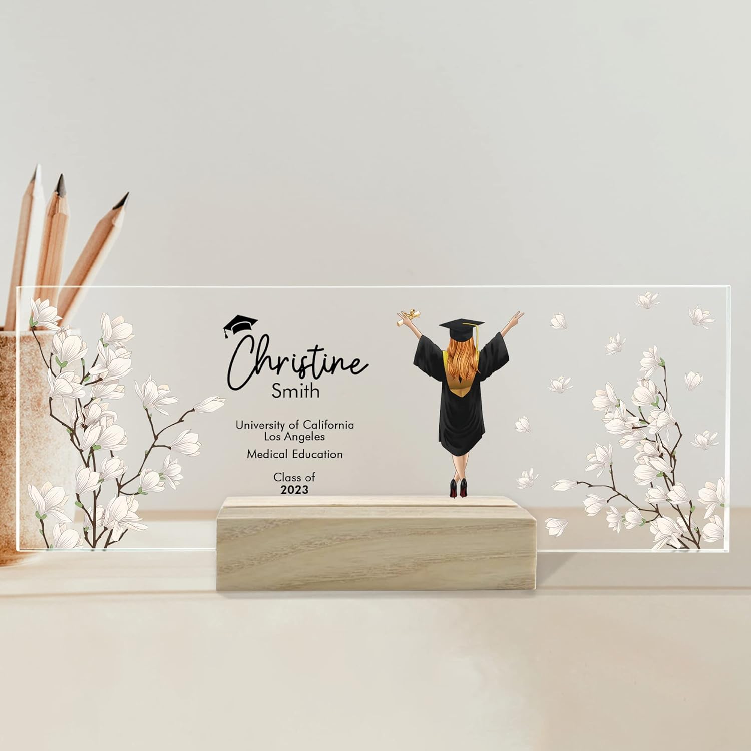 Amazon.com: Personalized Graduation Acrylic Plaque, Graduated Keepsake ...