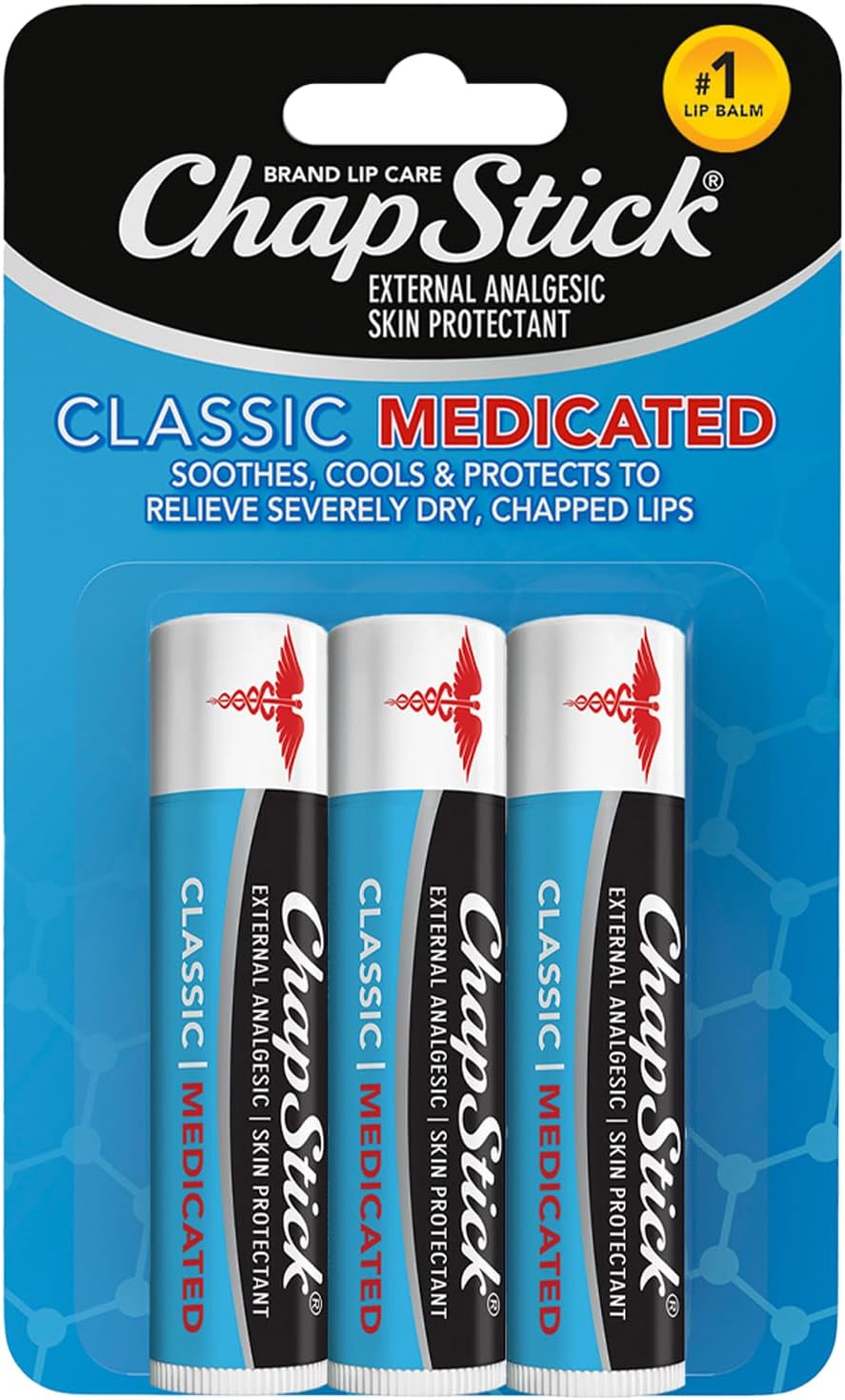 Amazon.com: Chapstick Bálsamo labial medicado clásico y tubo protector ...