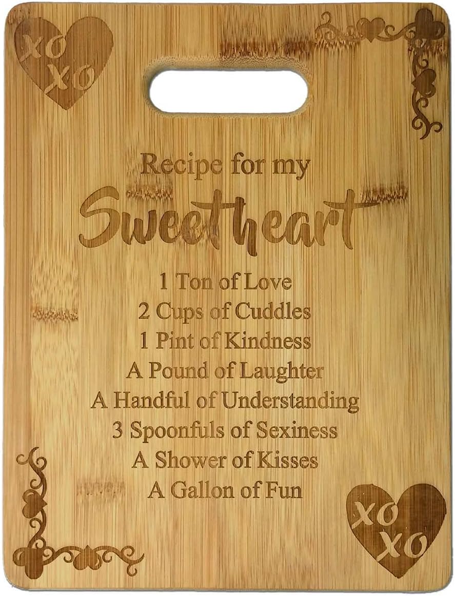 Amazon.com: Recipe for my Sweetheart Cute Funny Laser Engraved Bamboo ...