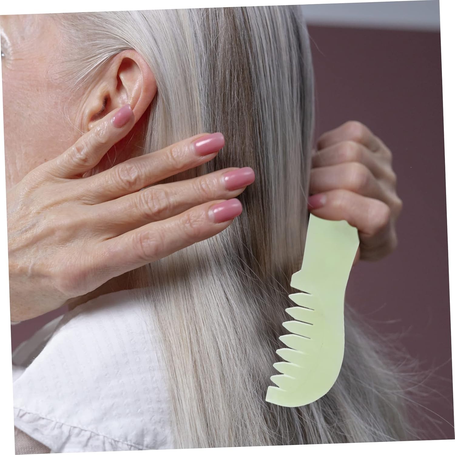 Lurrose Jade Comb Face Tools for Skincare Massage Scraper Hair Scalp ...