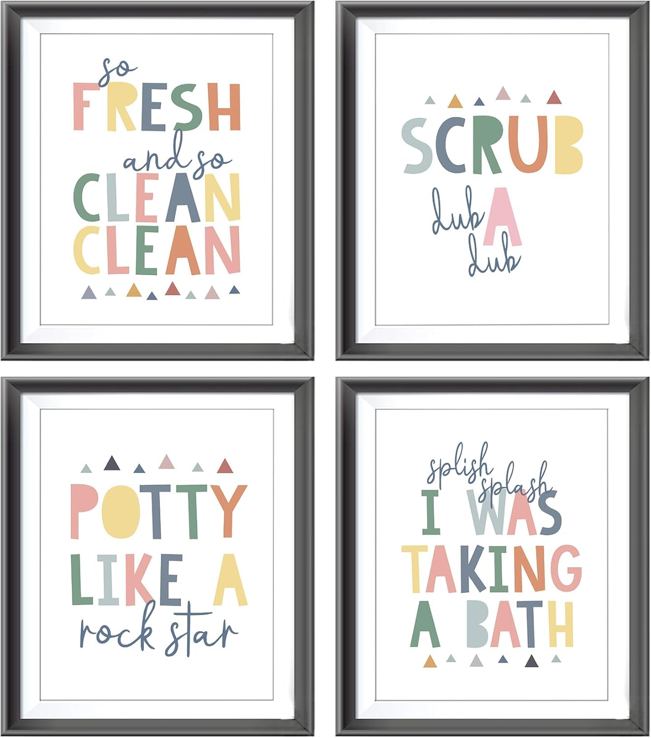 Amazon.com: So Fresh and Clean Colorful Bathroom Art Poster Prints for ...
