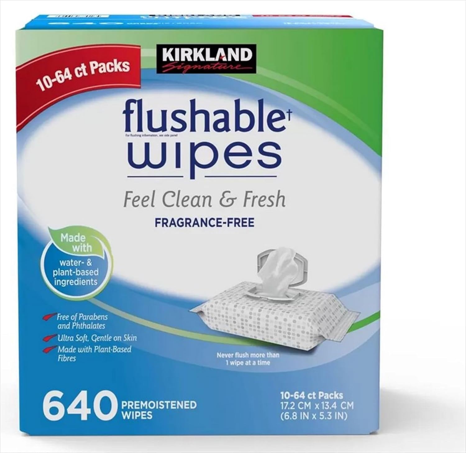 Kirkland Signature Flushable Wipes, 640 Count, Fresh & Clean, Pack of ...