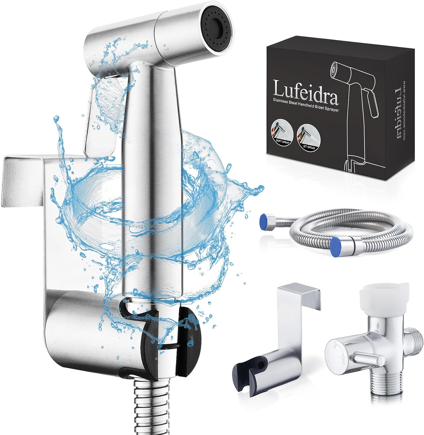LUFEIDRA Handheld Bidet Toilet Spray-Adjustable Water Pressure Jet ...