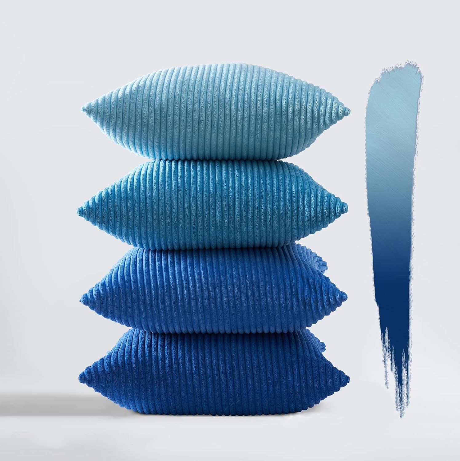 Amazon.com: Topfinel Blue Throw Pillow Covers 18x18 Inch Set of 4,Soft ...