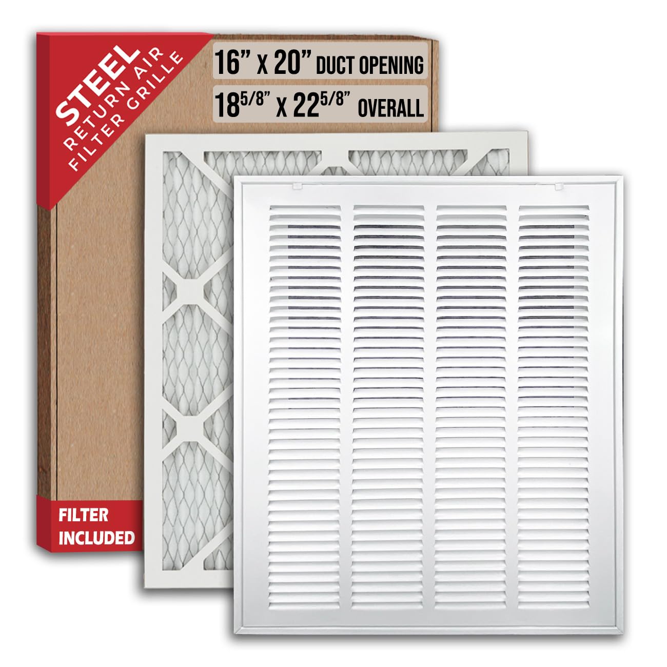 Snapklik.com : Fits 16x20 Duct Opening Filter Included Steel Return Air ...