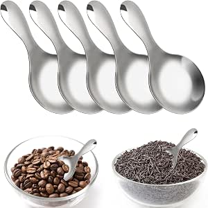 Amazon.com: 5 PCS Short Handle Spoons Silver Mini Scoops for Canisters ...