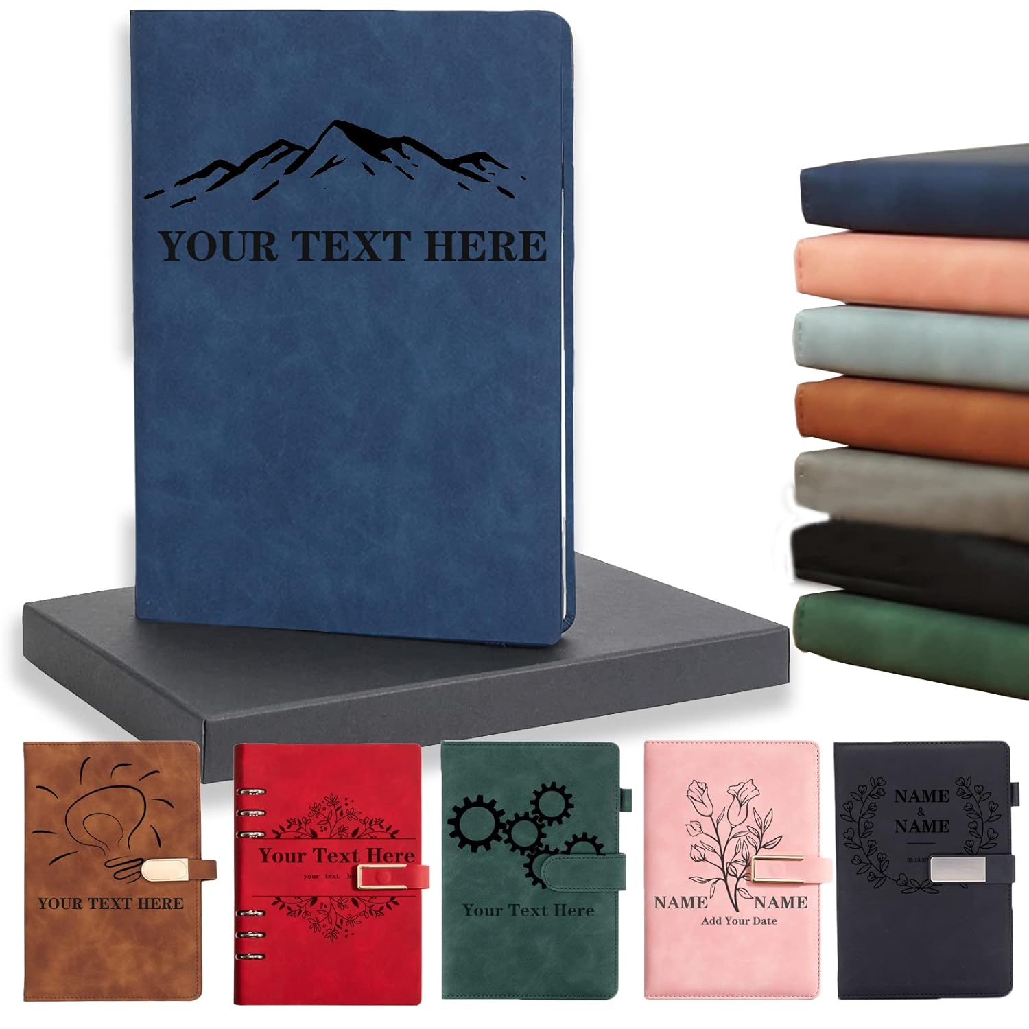 GONIS Custom Journals Personalized Engraved Faux Leather Notebook, Gift ...