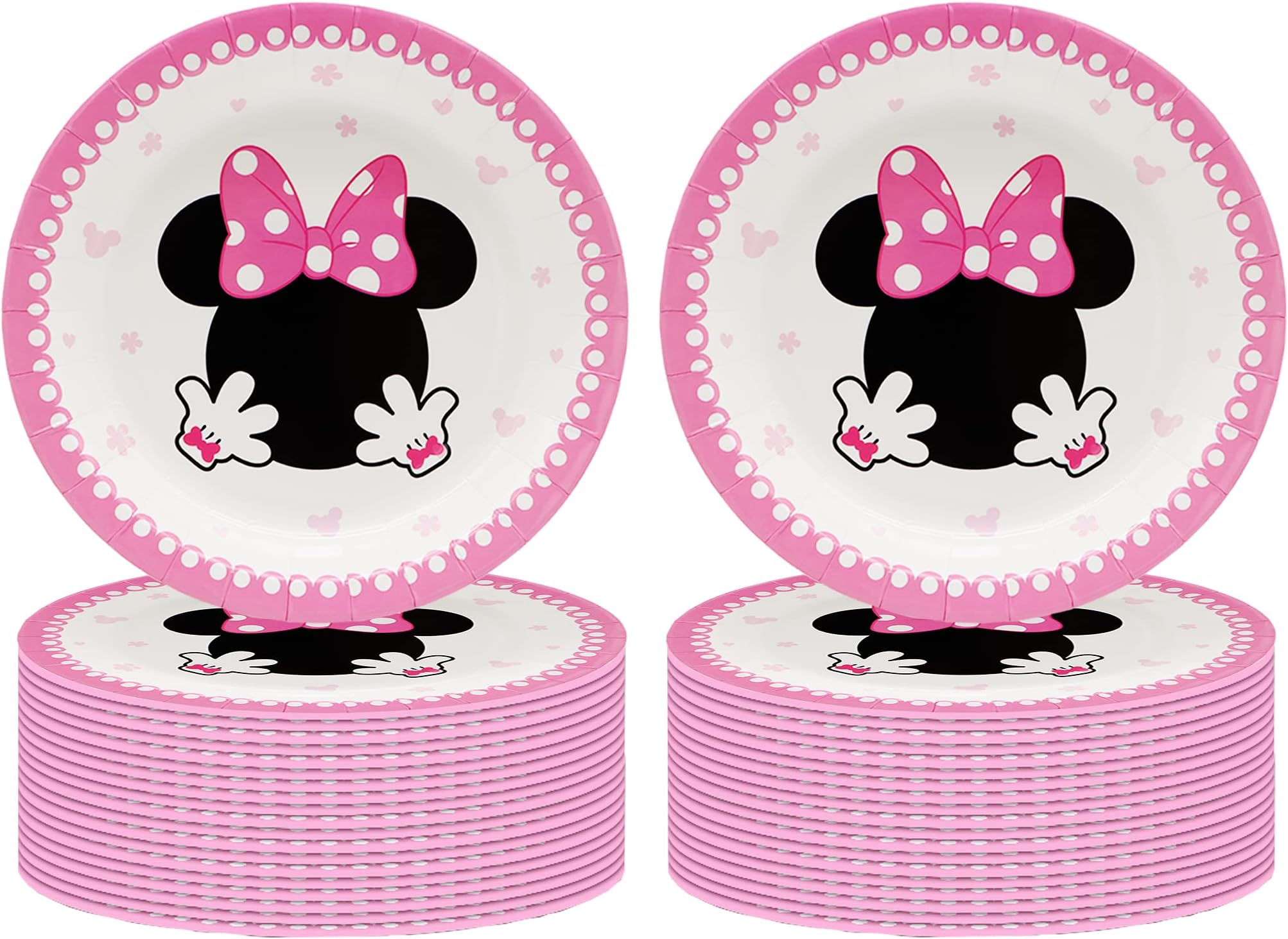 Amazon.com: Minnie Mouse Shaped Paper Plates - 9" x 7 5/8" | Multicolor ...