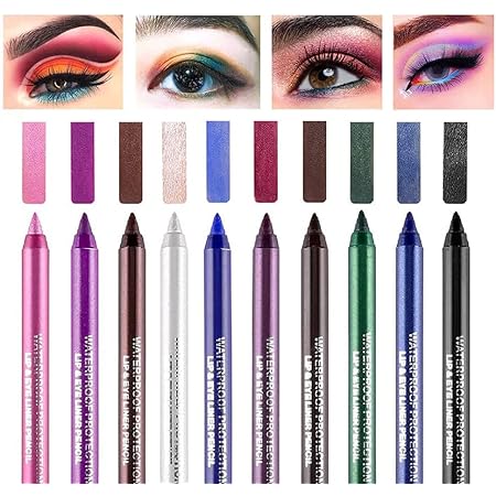 Amazon.com : 3 Colors Matte Eyeliner Pen Set With Pencil Sharpener,Blue ...