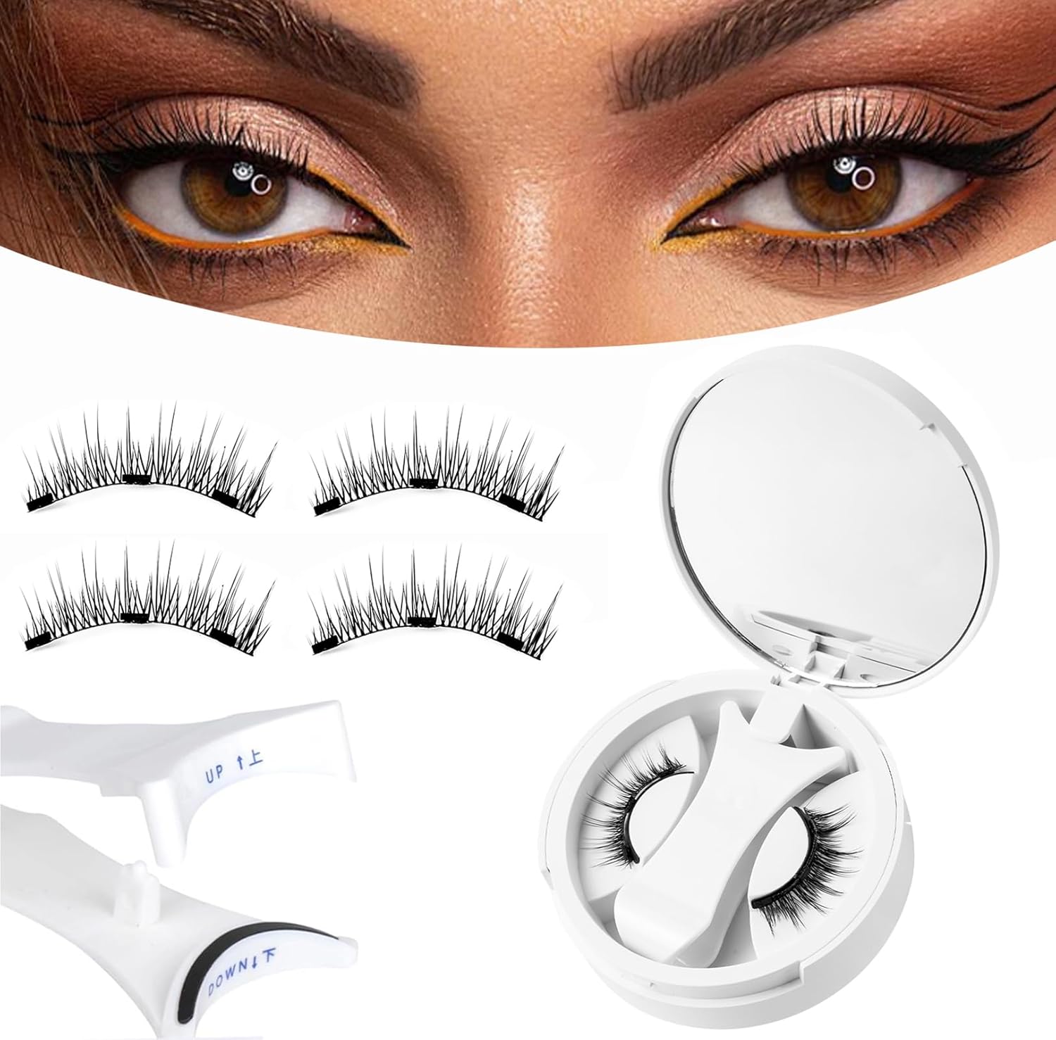 Amazon.com: Magnetic Eyelashes,natural look,No Glue Required,Giani ...
