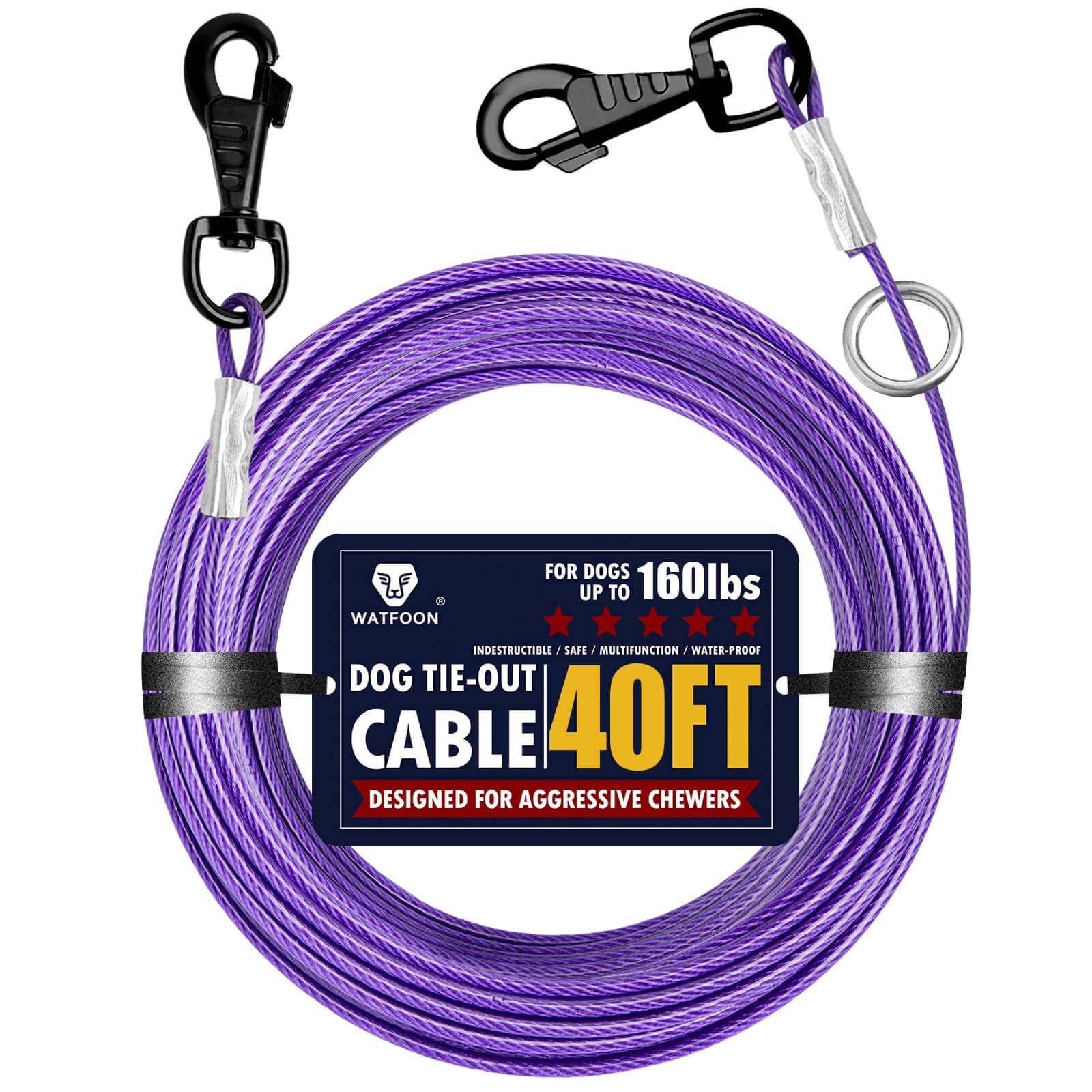 Amazon.com : Dog Tie Out Cable - Training Tether for Dogs Up to 160 ...