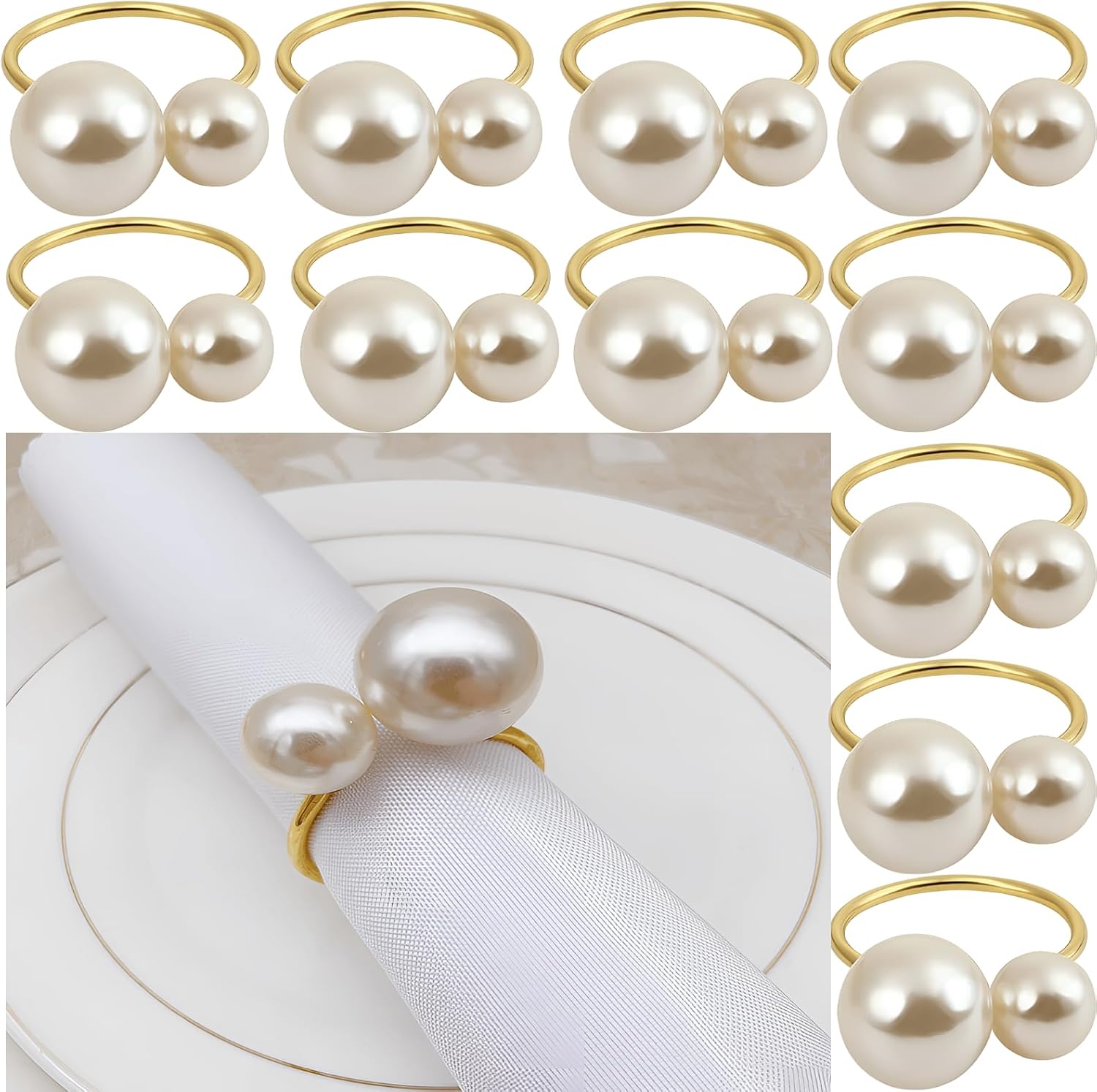Amazon.com: SHIONSON Set of 12 Napkin Rings for Dinning Table Setting ...