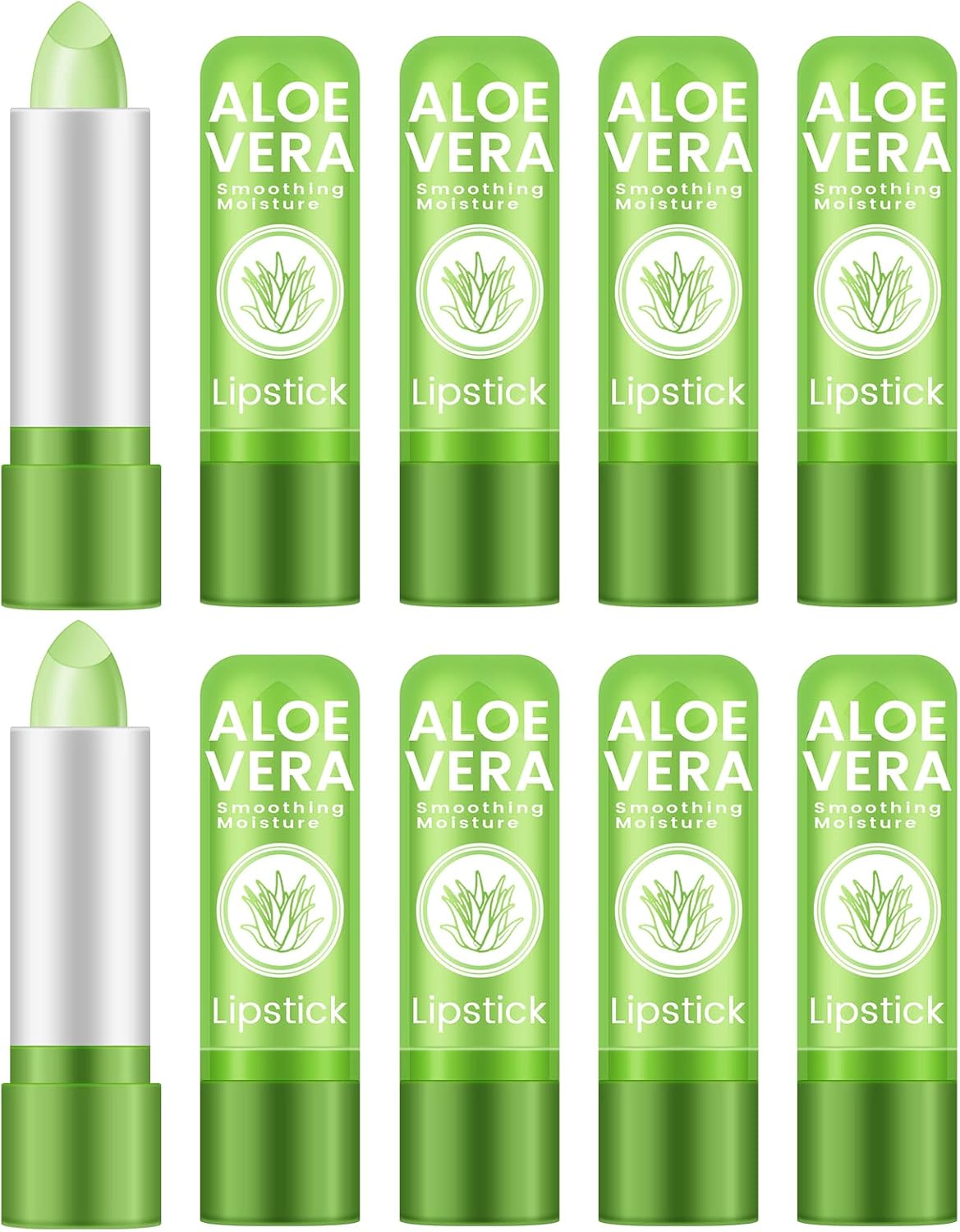10-Pack Aloe Vera pH Color-Changing Lip Balm for Deep Hydration