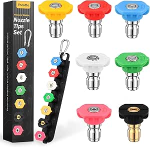 Amazon.com: Pressure Washer Nozzle Tips, Set of 7 Power Washer Quick ...