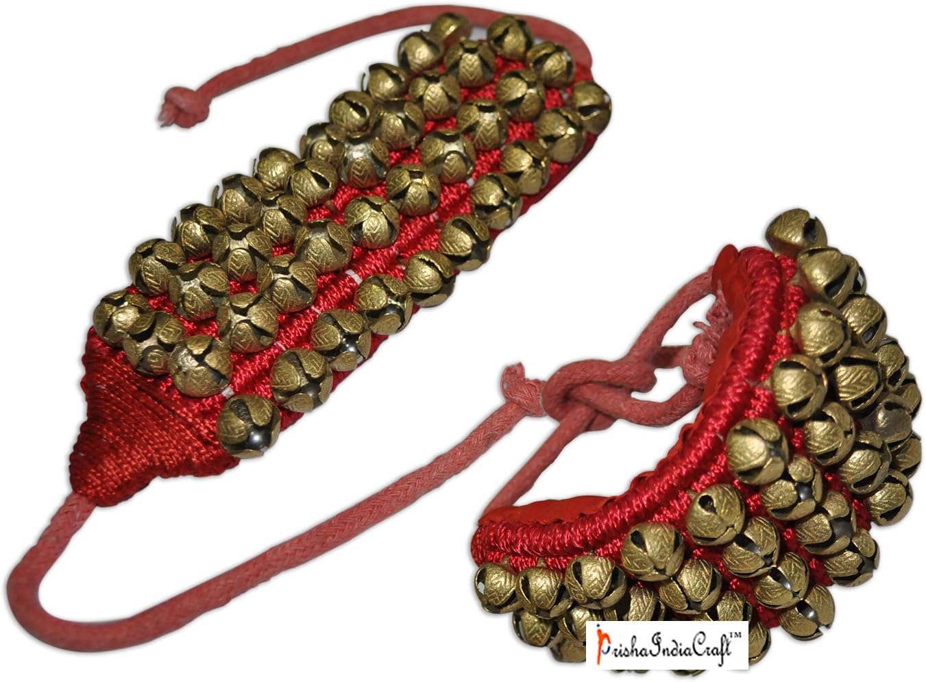 Prisha India Craft ® Kathak (4) Four Line Big Bells (16 No. Ghungroo ...