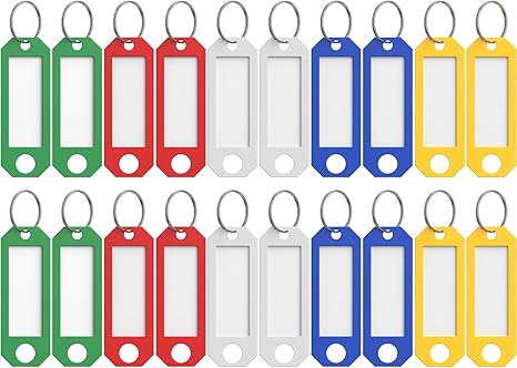 Amazon.com : Uniclife 20 Pcs Key Tags, 5 Color Key Tags with Labels, 2. ...