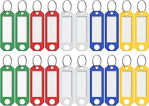 Amazon.com : Uniclife 20 Pcs Key Tags, 5 Color Key Tags with Labels, 2. ...