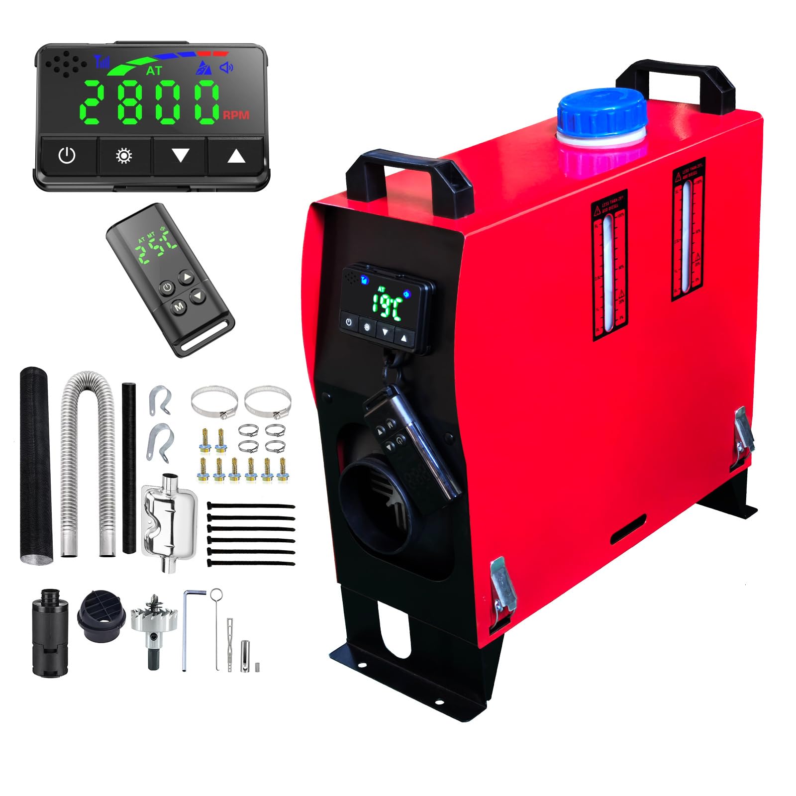 Heater For Truck VEVOR Diesel Air Heater, 12V 2KW, Parking Bunk Heater ...
