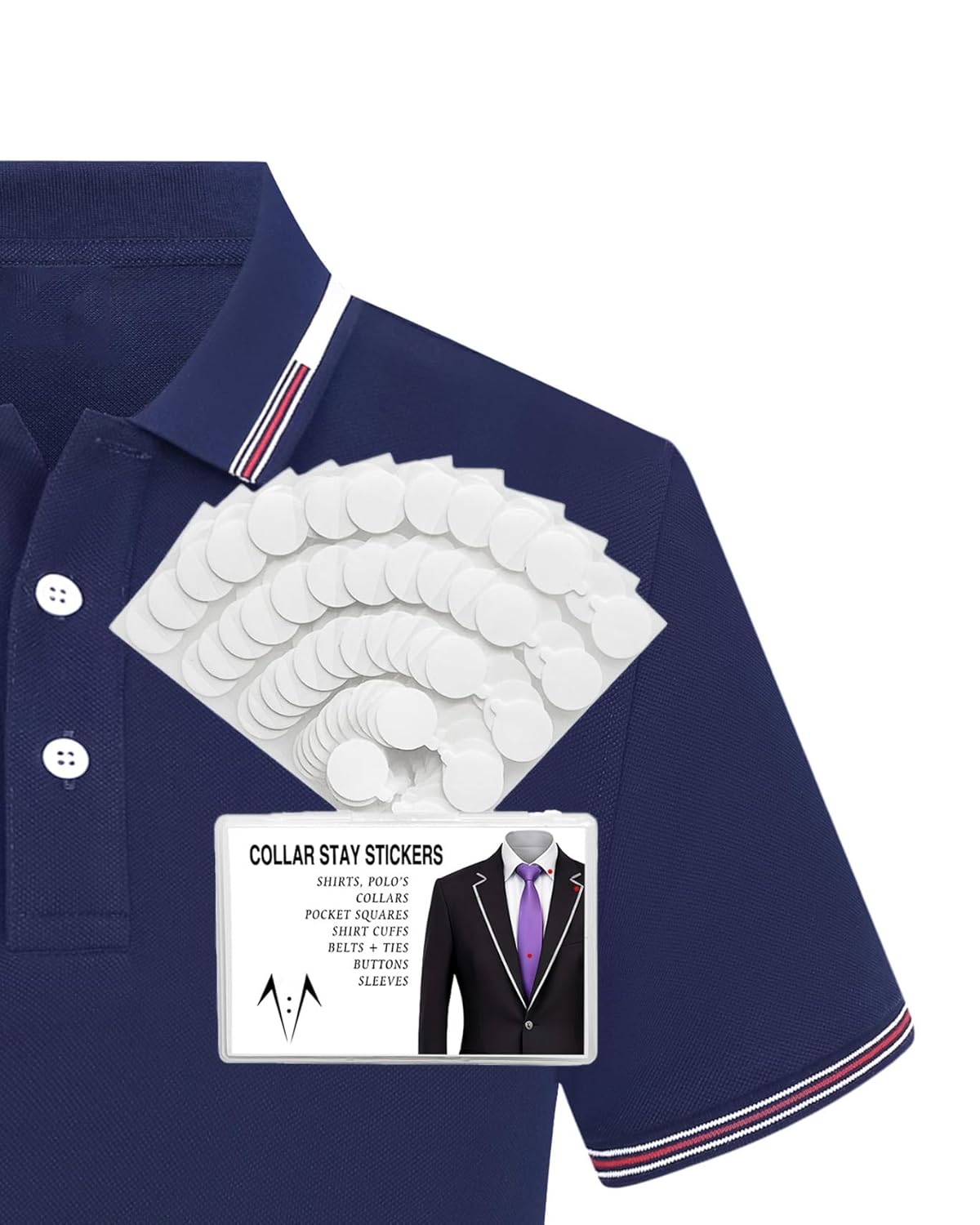 Amazon.com: Collar Stays for Men's Shirts & Polo, Polo T-Shirt Collar ...