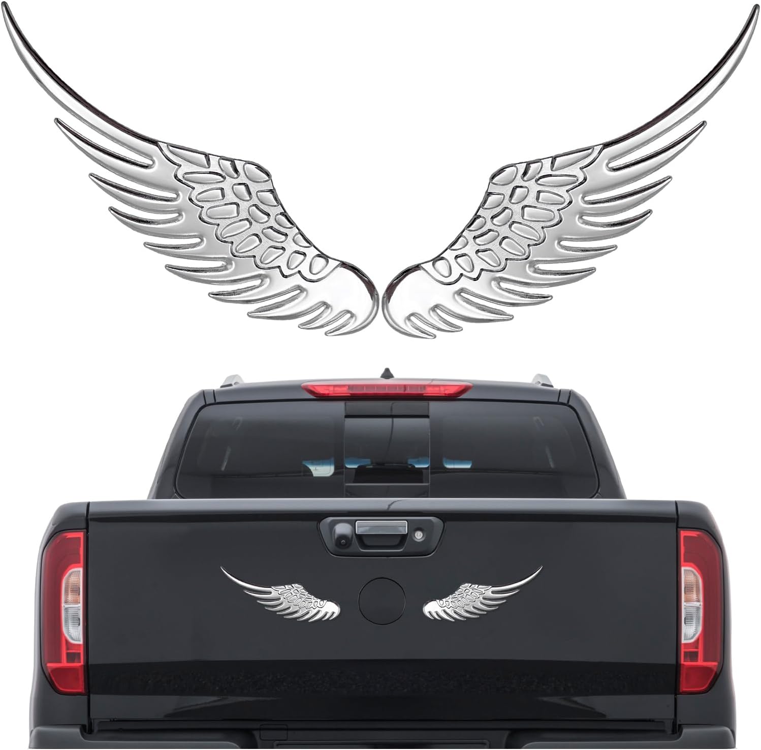 Amazon.com: Dickno 2PCS Angel Wings Car Stickers, 3D Alloy Metal Angel ...