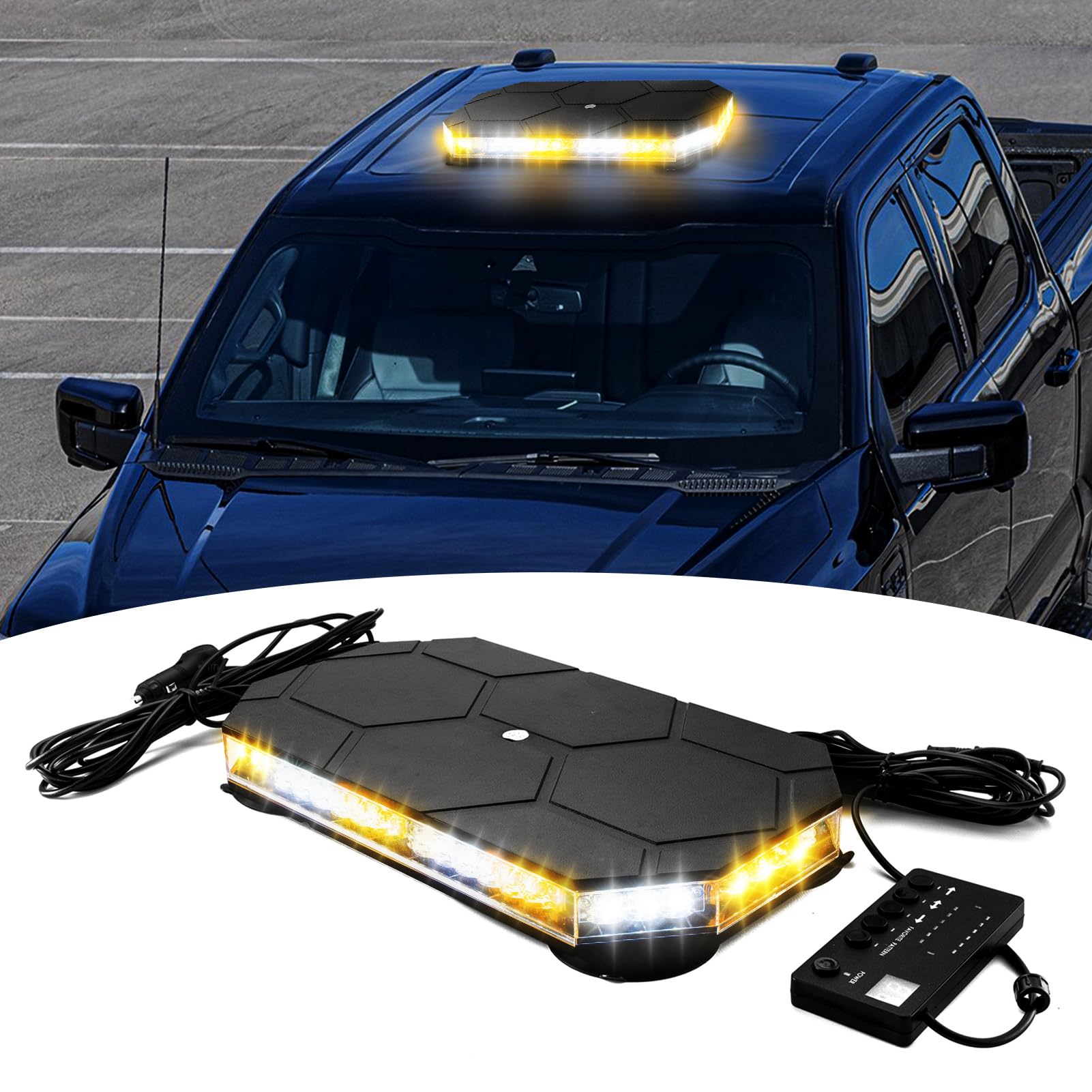 Amazon.com: Wsays 16" 42 LED Roof Top Beacon Emergency Strobe Hazard ...