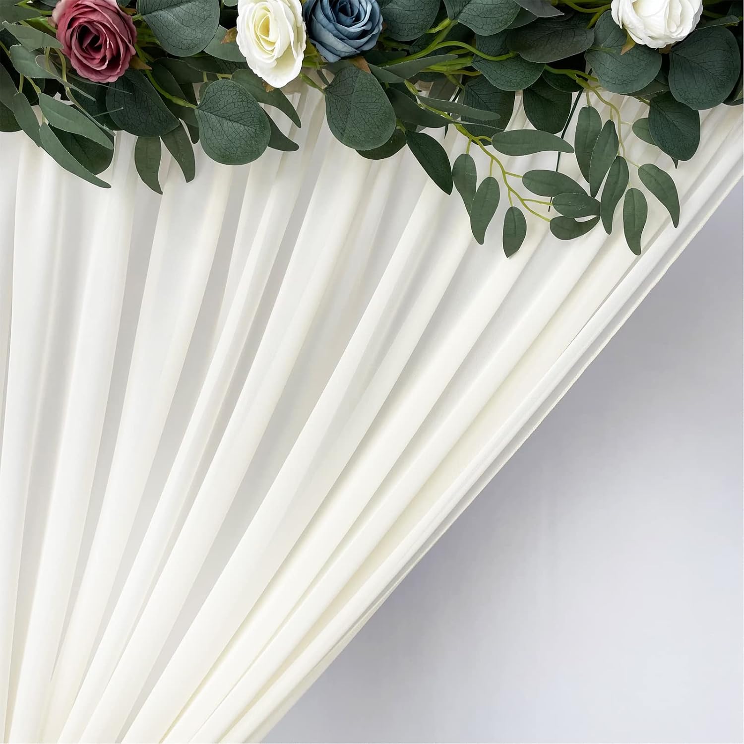 EHLDekol Sheer Chiffon Backdrop Curtains 10ft x 10ft Chiffon Fabric ...