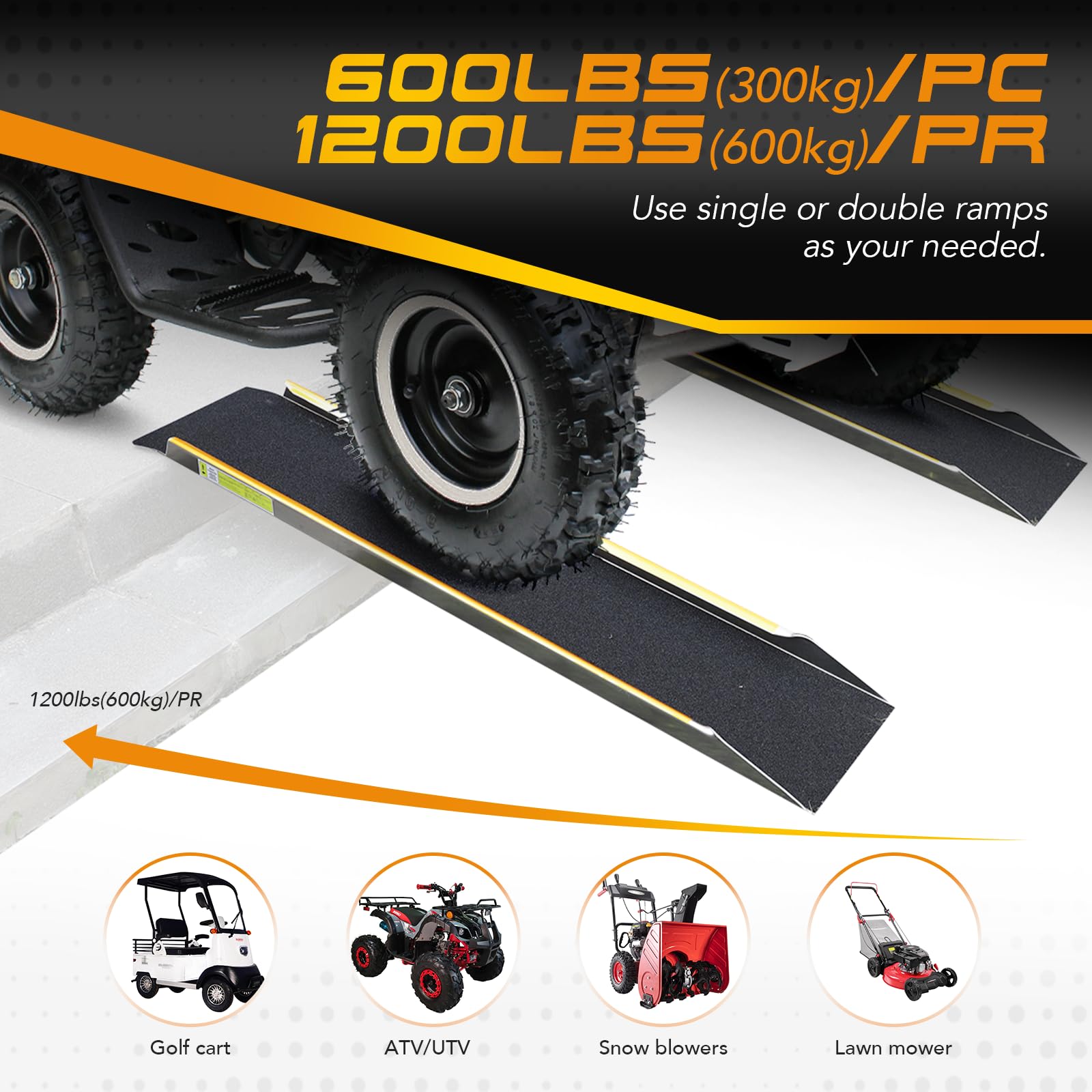 Snapklik.com : BEJONI 4 Shed Ramps, Aluminum Loading Ramps For Riding ...