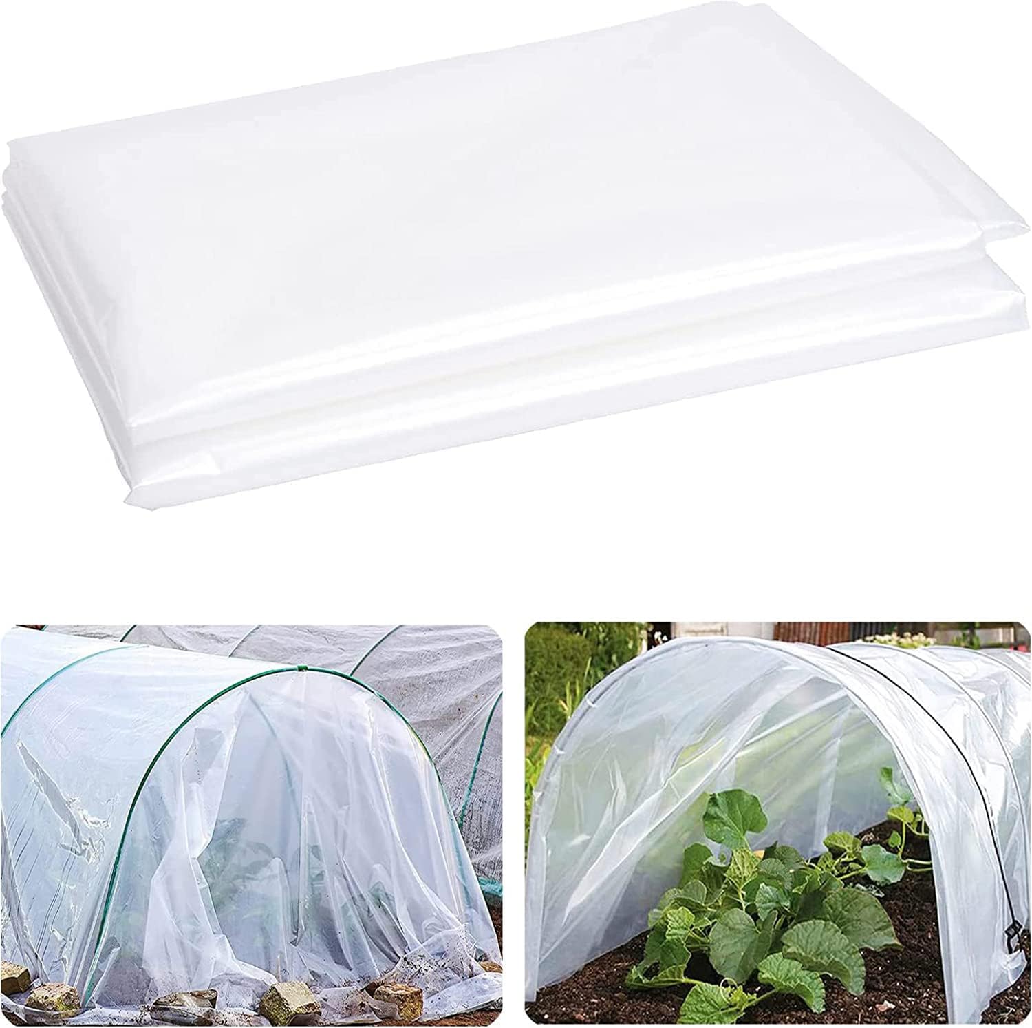 Ilyever 2m x 3m Clear Greenhouse Plastic Sheeting,Extra Thick ...
