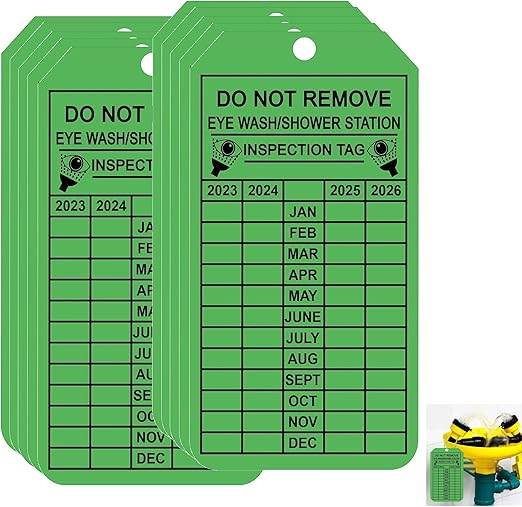 Amazon.com: Eye Wash Station Inspection Tags 4-Year Monthly Eyewash ...