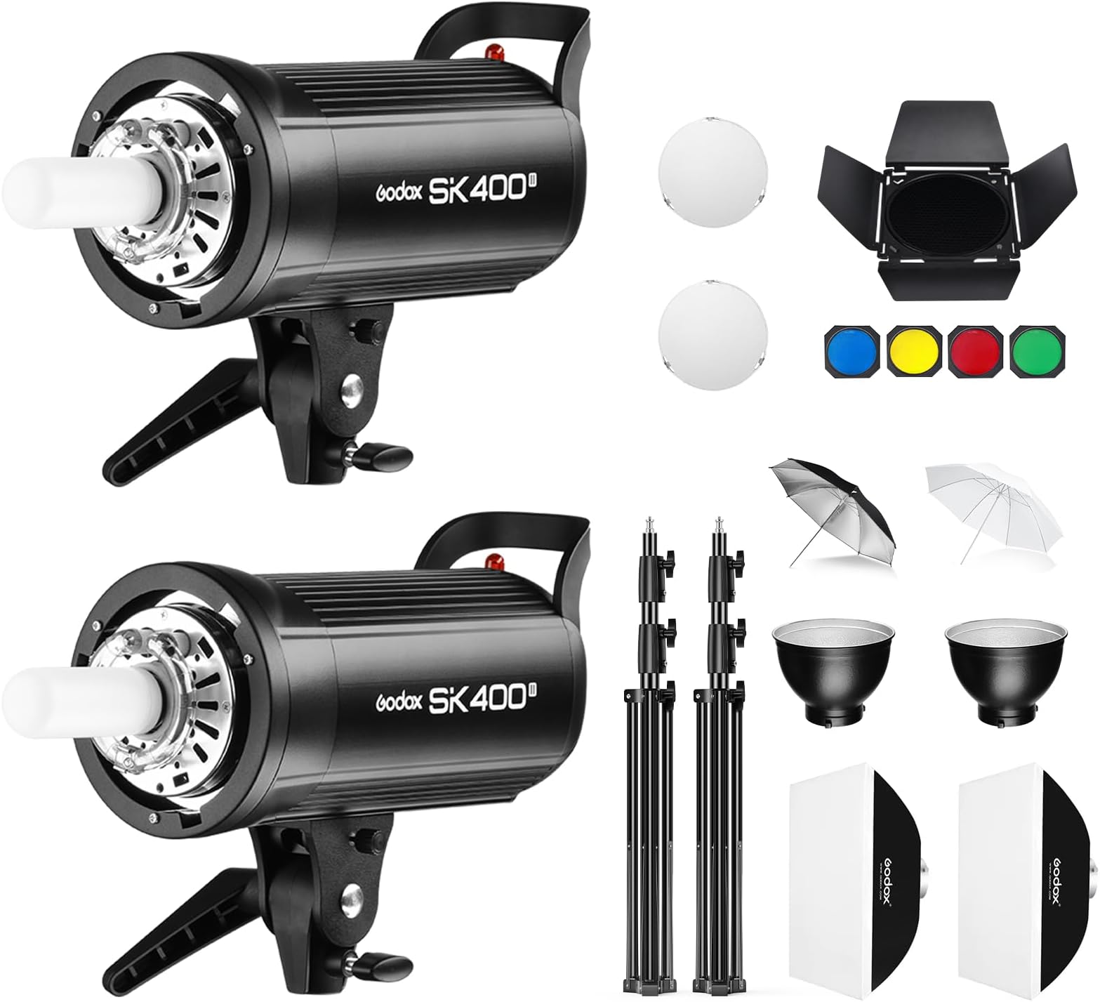 Amazon.com : Godox 600W Professional Studio Strobe Lights Kit, 2Pack ...