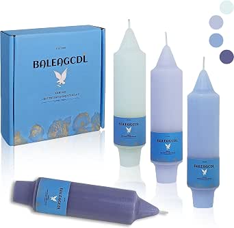 Amazon.com: Handmade Unscented Taper Candles Slow Burn Gradient Blue ...