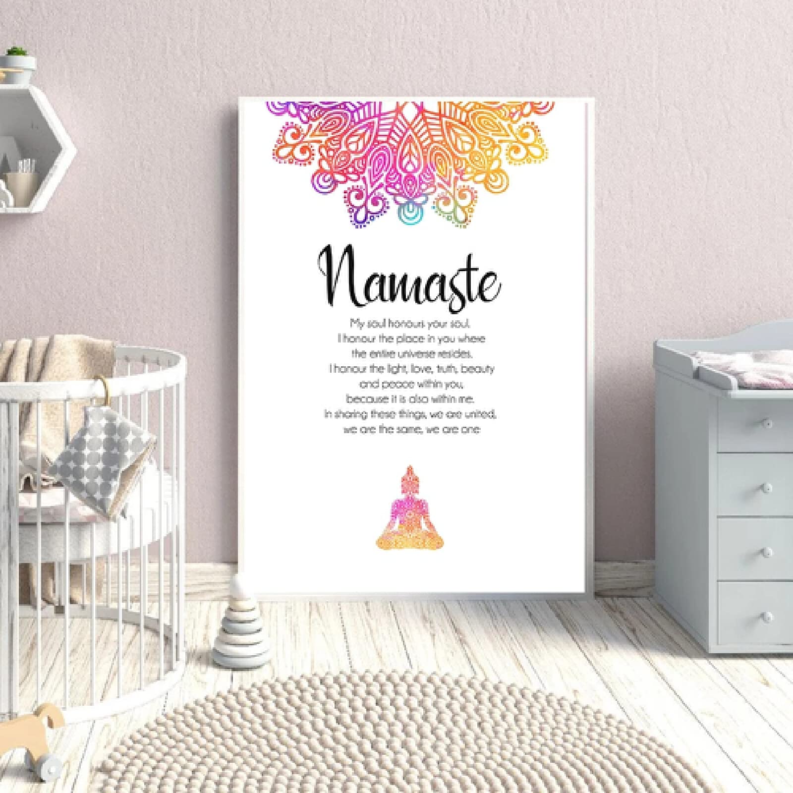 Namaste Definition Mandala Buddha Printable Print Yoga