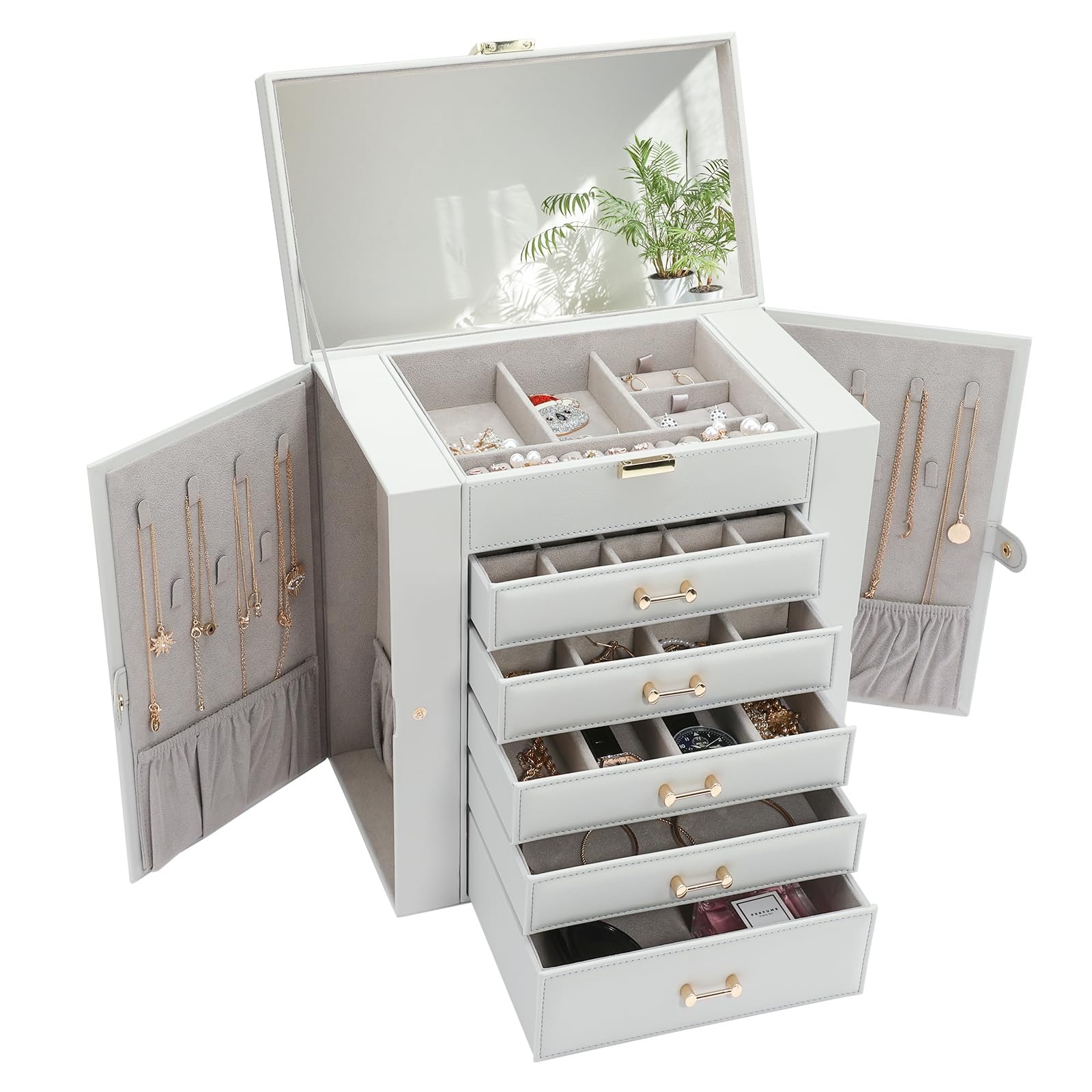 V-LAFUY Large Jewelry Box, Jewelry Boxes for Women Large Jewelry ...