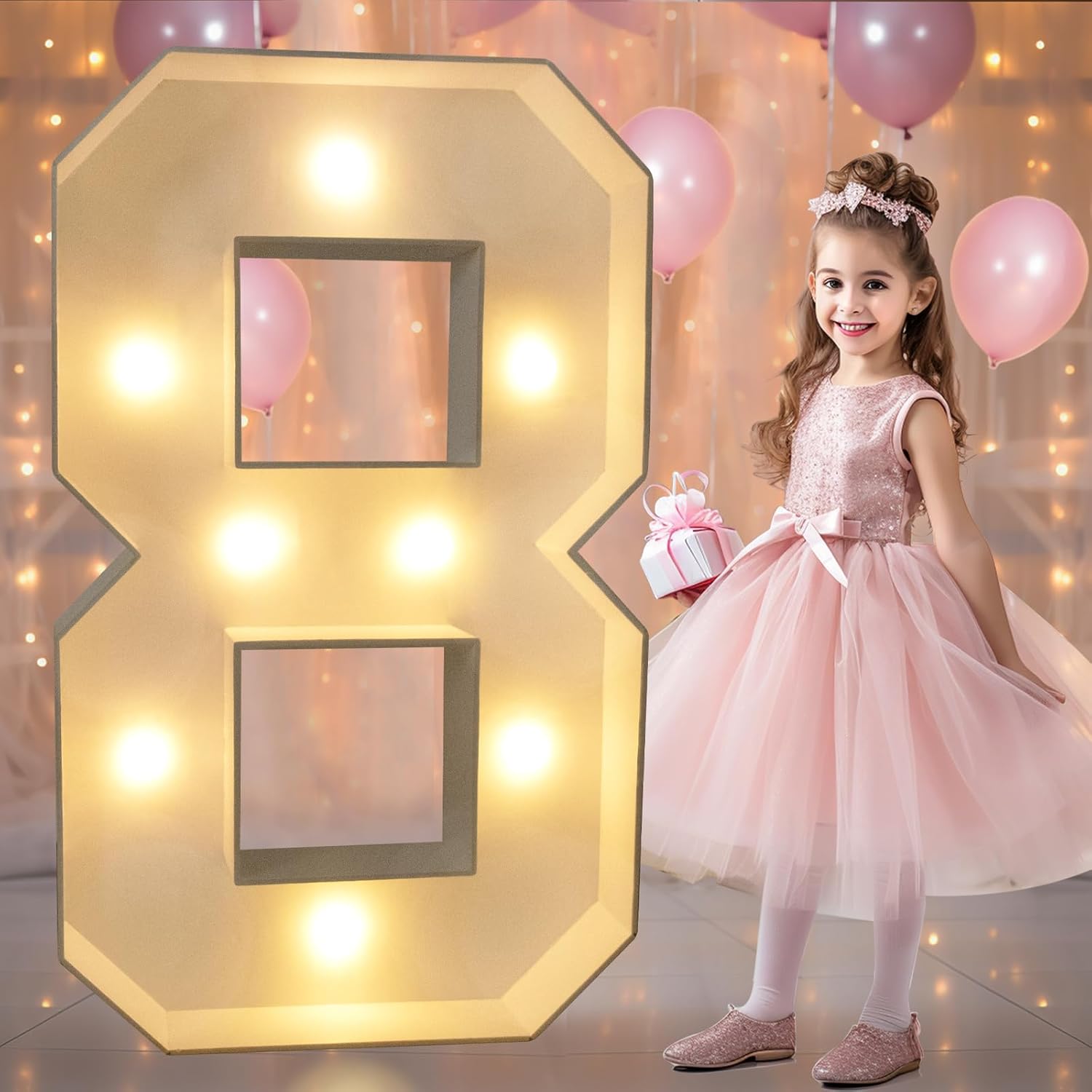 Amazon.com: Pooqla 3FT Light Up Numbers, Warm White LED Large Lighted ...