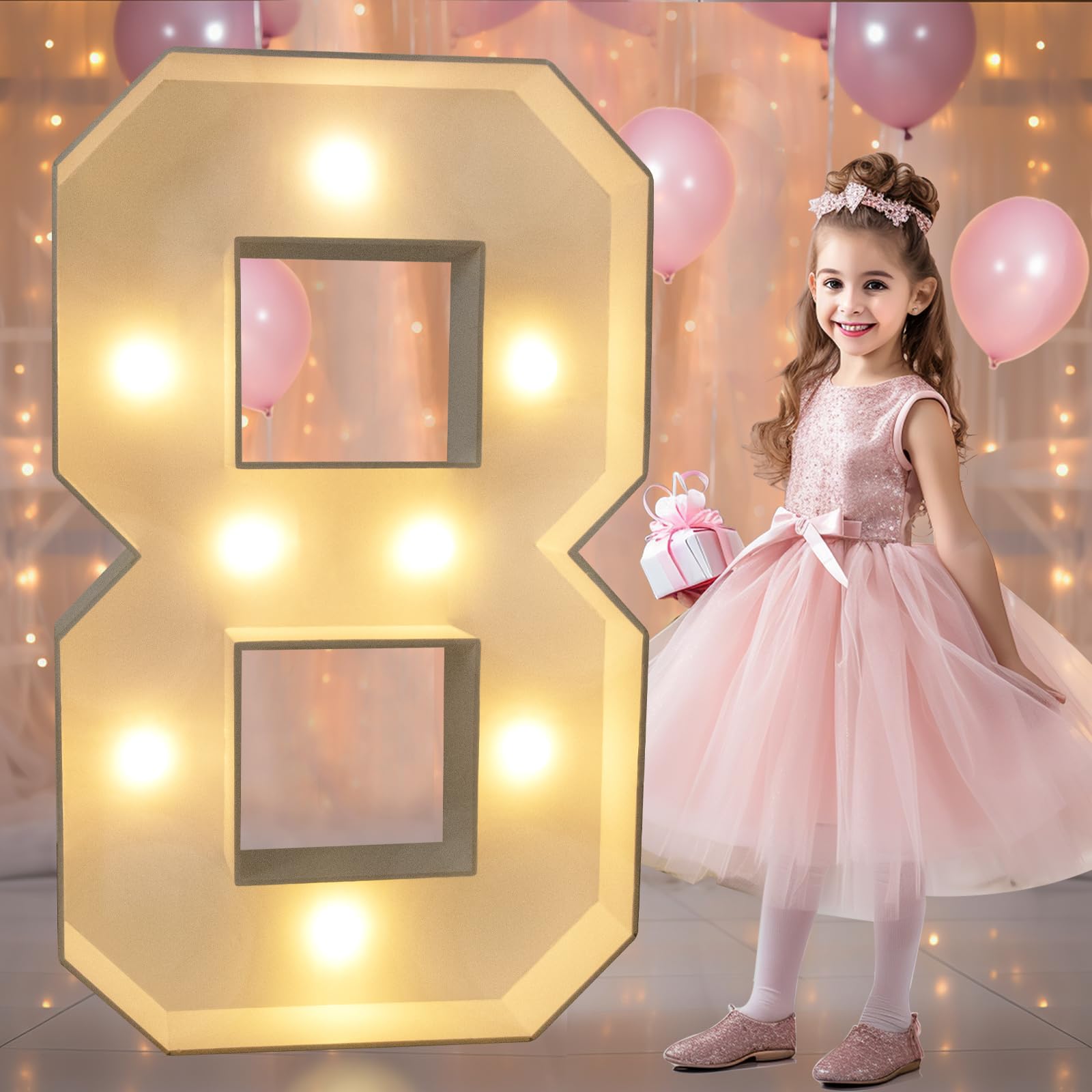 Amazon.com: Pooqla 3FT Light Up Numbers, Warm White LED Large Lighted ...
