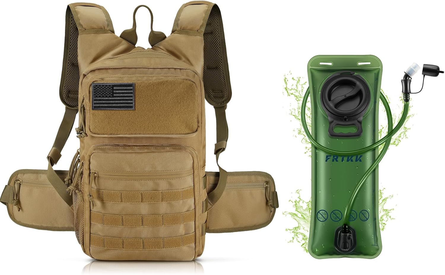 Amazon.com : FRTKK Hydration Backpack with 3L TPU Hydration Bladder ...