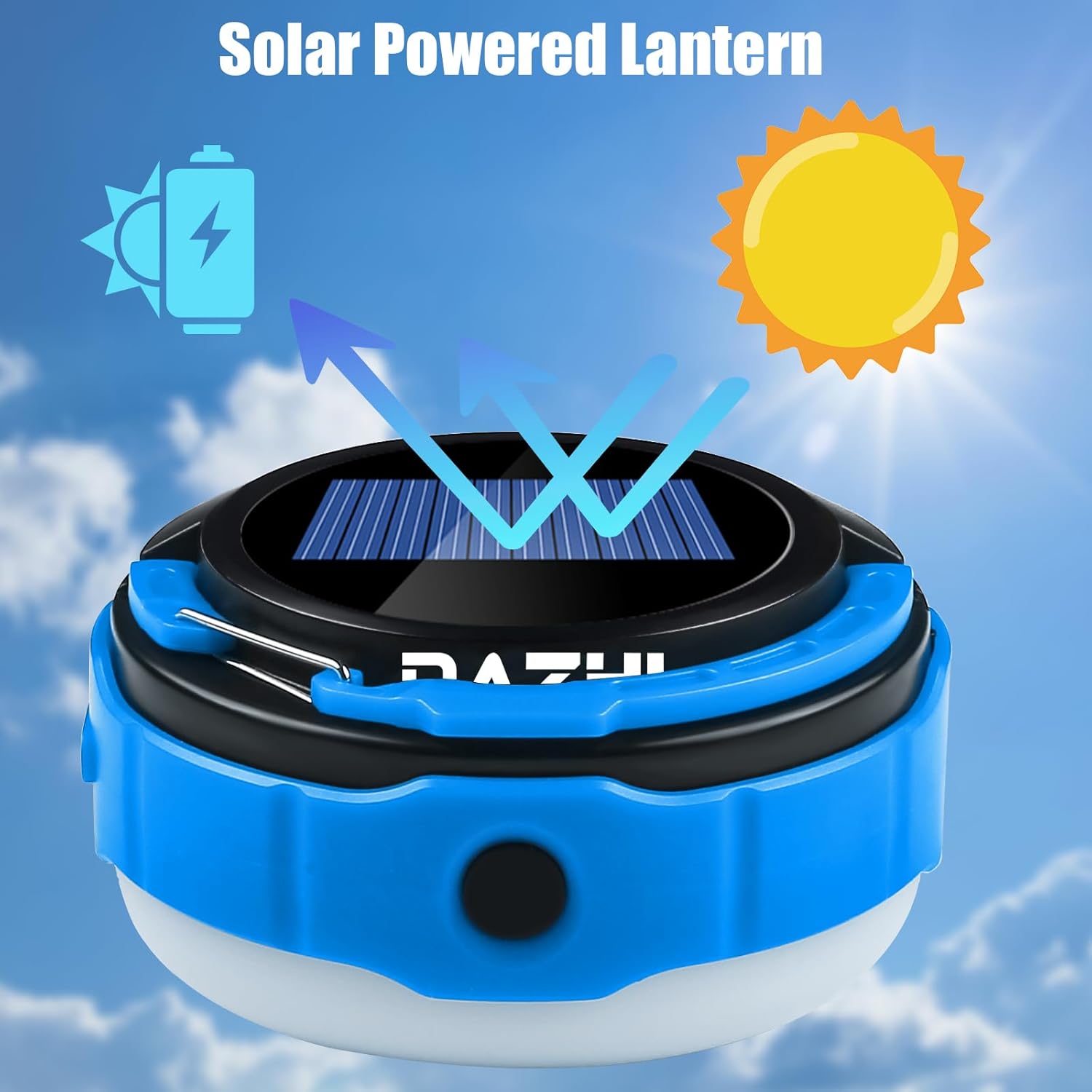 Linterna de campamento de energía solar, luz LED recargable para tienda ...