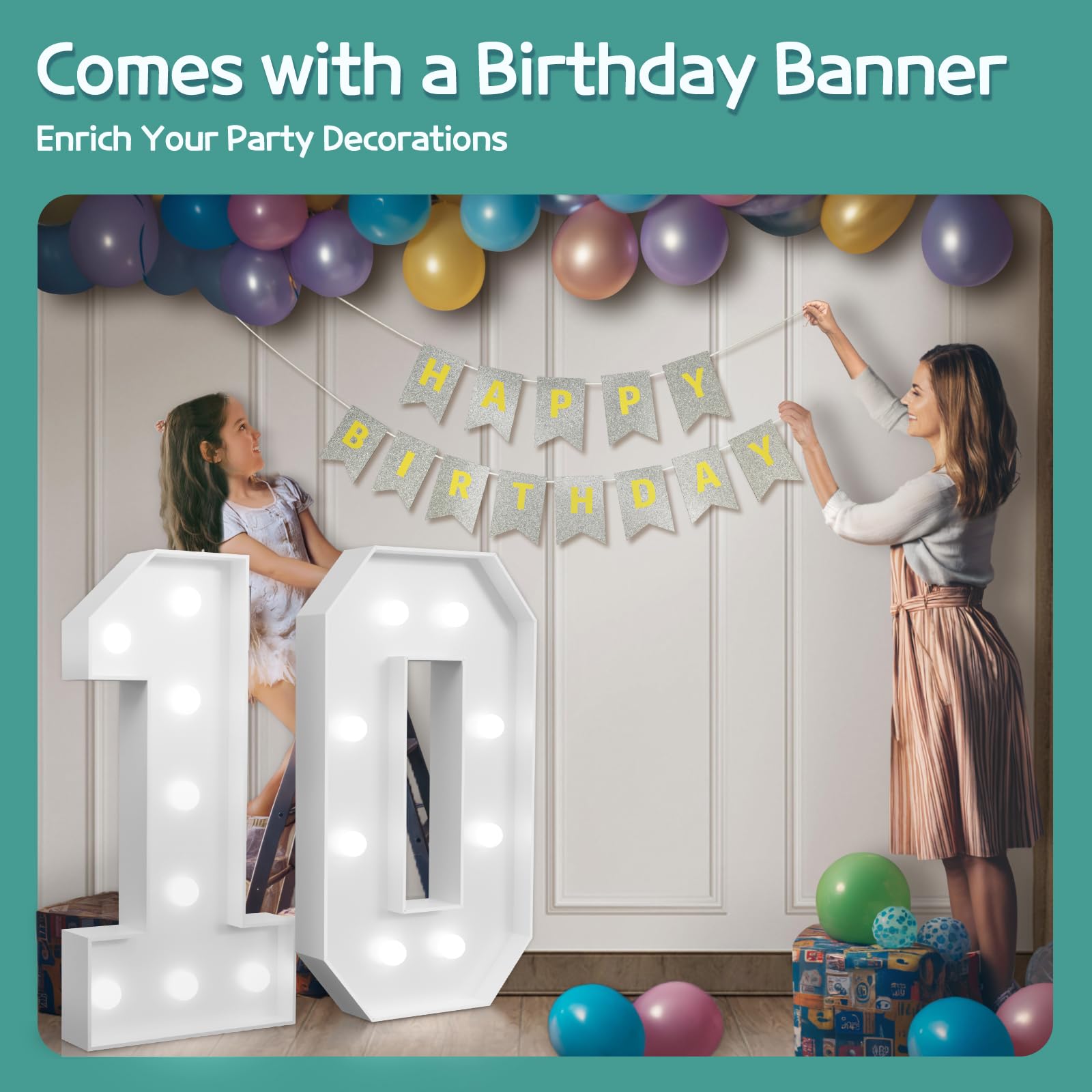 Snapklik.com : Imprsv Marquee Numbers Large 10th-Birthday Decorations ...