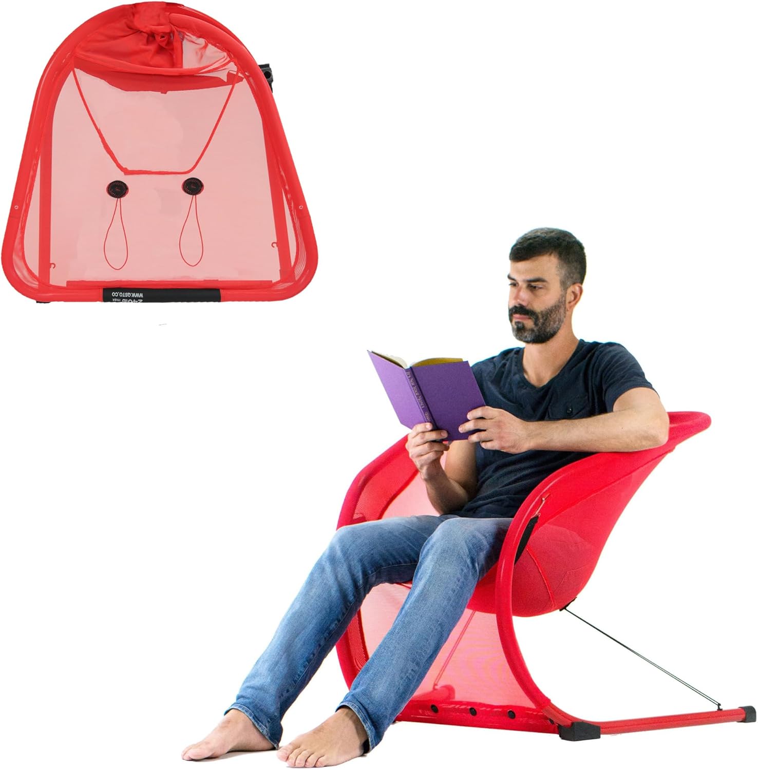 Amazon.com: QSTO Portable & Foldable Lounge Chair- Comfortable, Light ...
