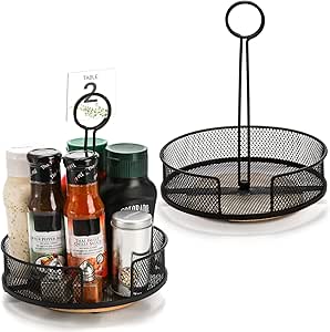 Amazon.com | Yesland 2 Pack Metal Rotating Condiment Caddy with Number ...