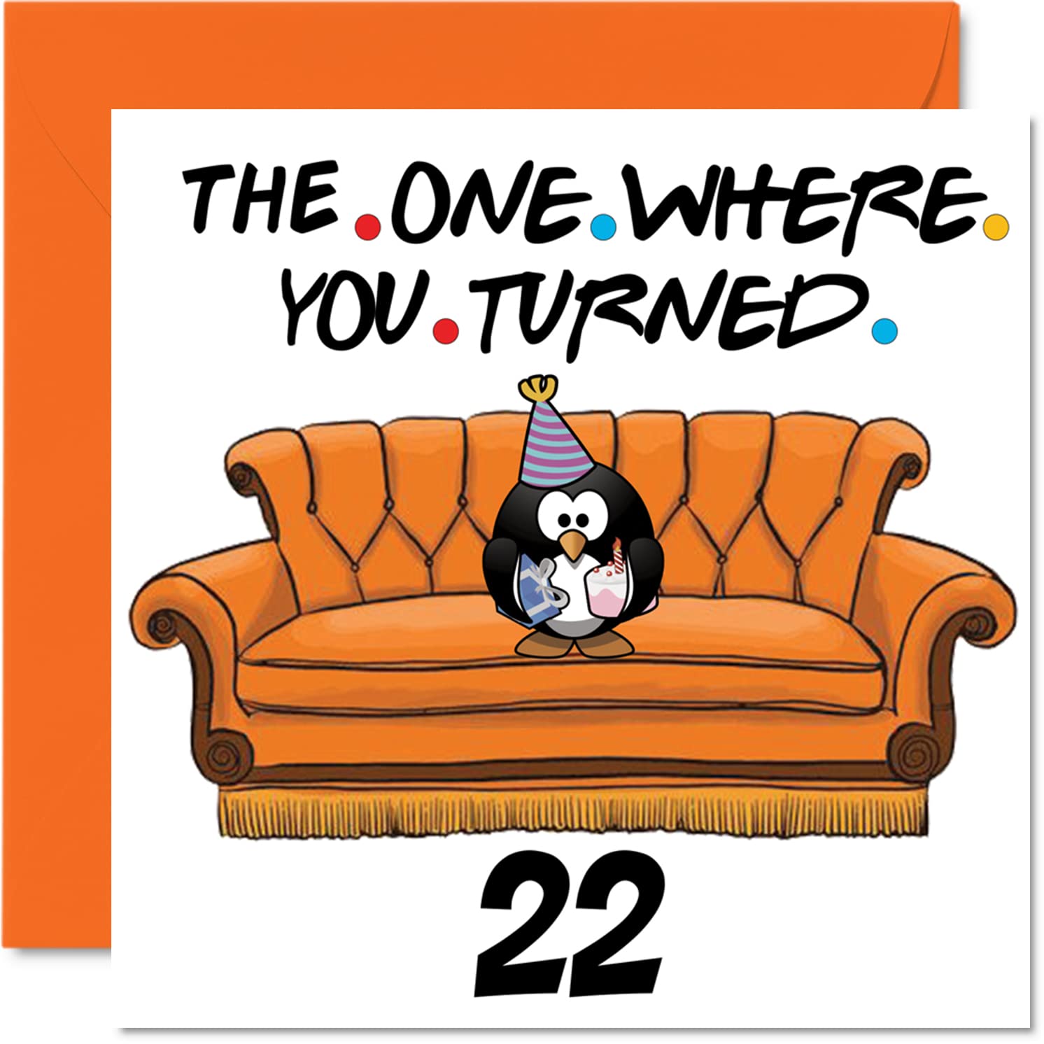 Fun 22nd Birthday Cards for Men Woman - The One Where - Funny Birthday ...