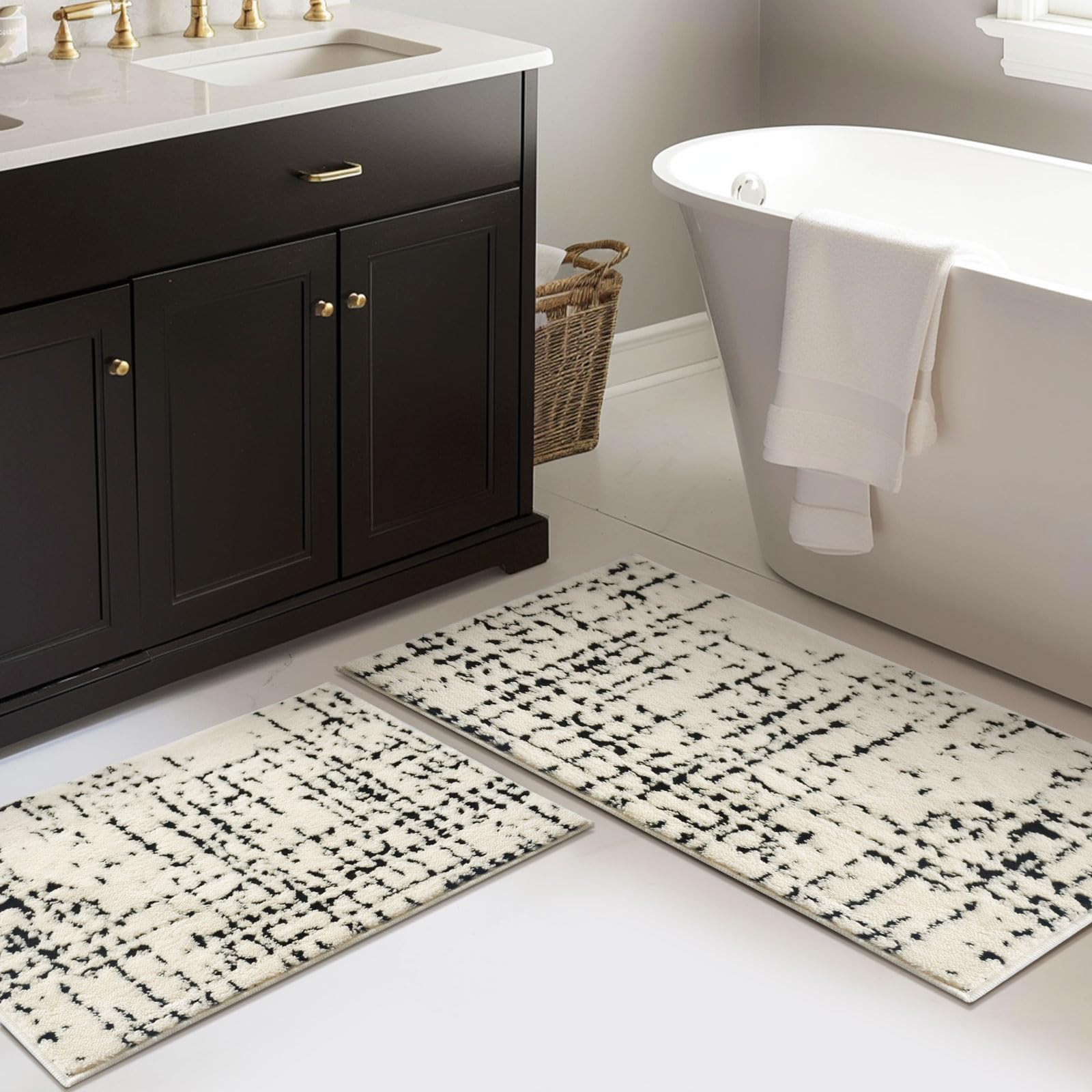 Amazon.com: YURELON Bathroom Rug Sets 2 Piece Soft and Absorbent Bath ...