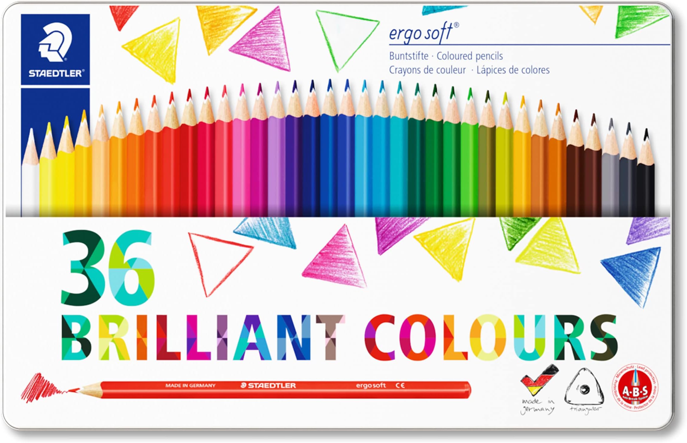 STAEDTLER 157 M36 Ergosoft Triangular Colouring Pencils - Assorted ...