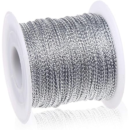 Amazon.com: PH PandaHall 109 Yards 1.5mm Metallic Cord Braided Metallic ...