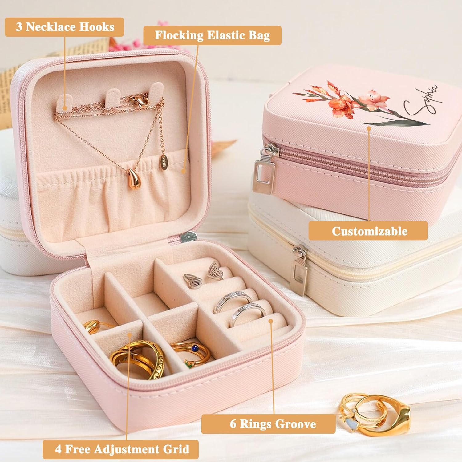 Corissy Joyero personalizado para mujer joyero de viaje personalizado ...