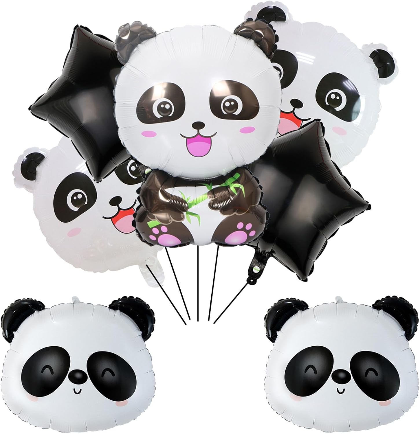 Amazon.com: 7PCS Panda Foil Balloon with Panda Head - Animal Balloons ...